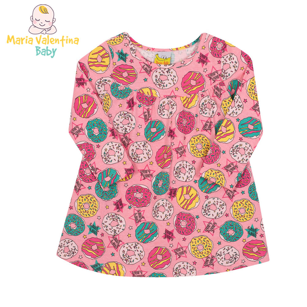 Jaca Lele Pink Dress - Donut Pattern